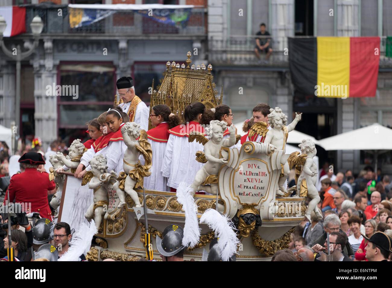 Saint Waudru procession in Mons, part of Ducasse city festival ...