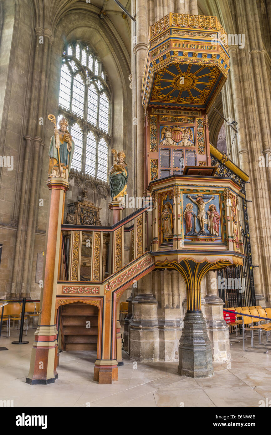 Canterbury Cathedral pulpit Stock Photo - Alamy
