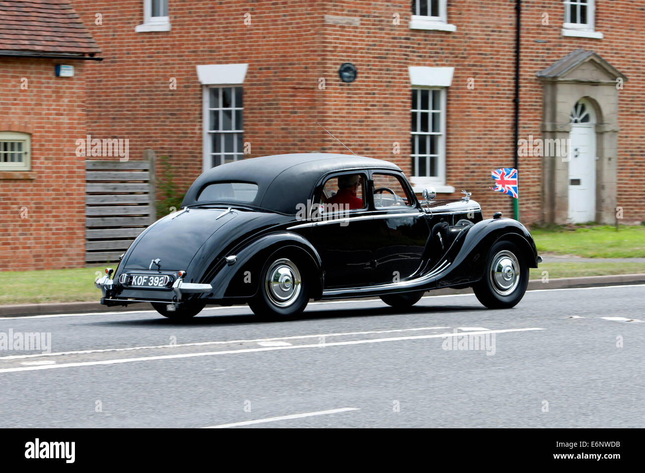 Riley RMA car passing Harwoods House, Warwickshire, UK Stock Photo - Alamy