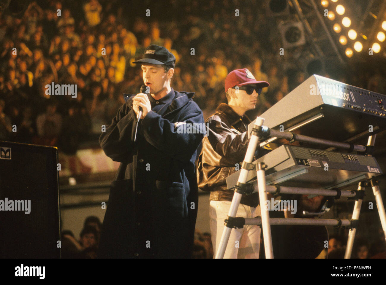 PET SHOP BOYS UK pop duo about 1988 with Chris Lowe at right and Neil ...