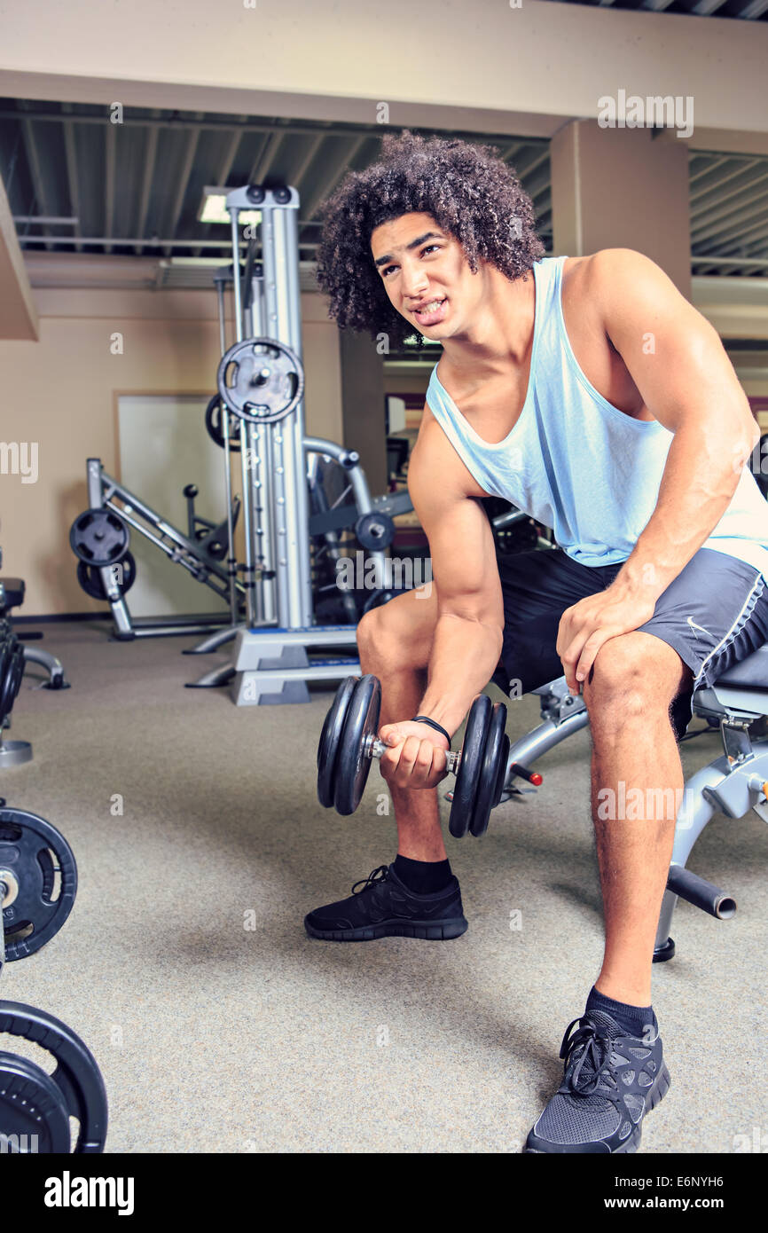 young man at workout in a gym Stock Photo - Alamy