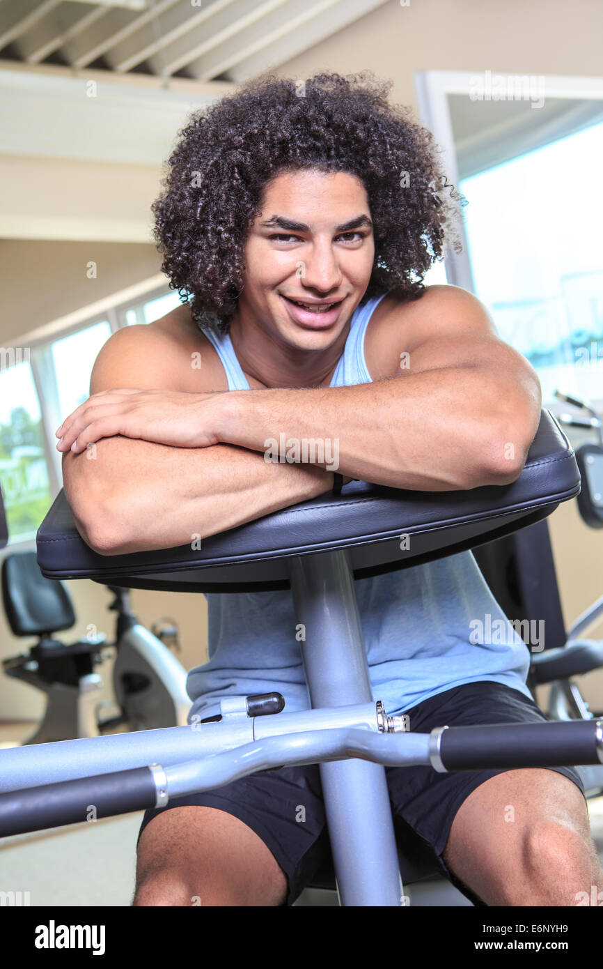 young man at workout in a gym Stock Photo - Alamy