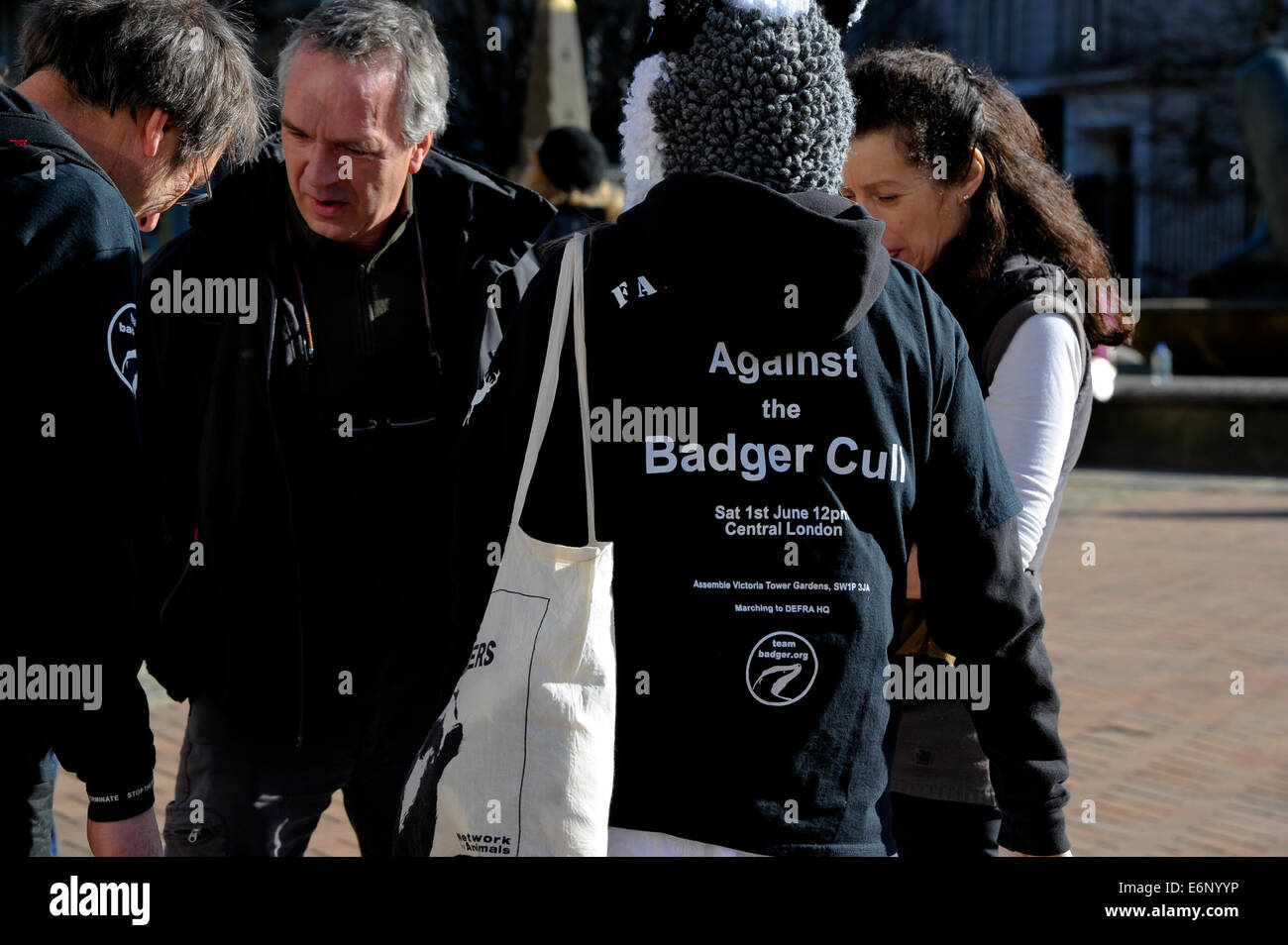 Protesters gather against the Badger Cull in Birmingham. Organisers ...