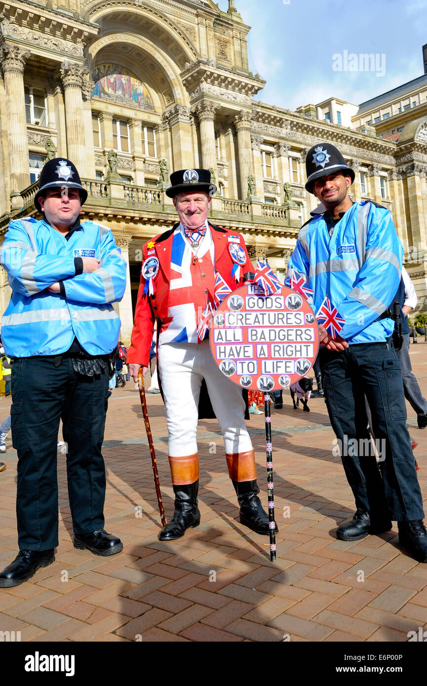 Protesters gather against the Badger Cull in Birmingham. Organisers ...