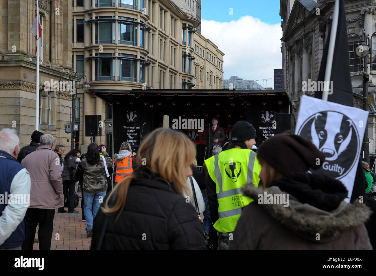 Protesters gather against the Badger Cull in Birmingham. Organisers ...