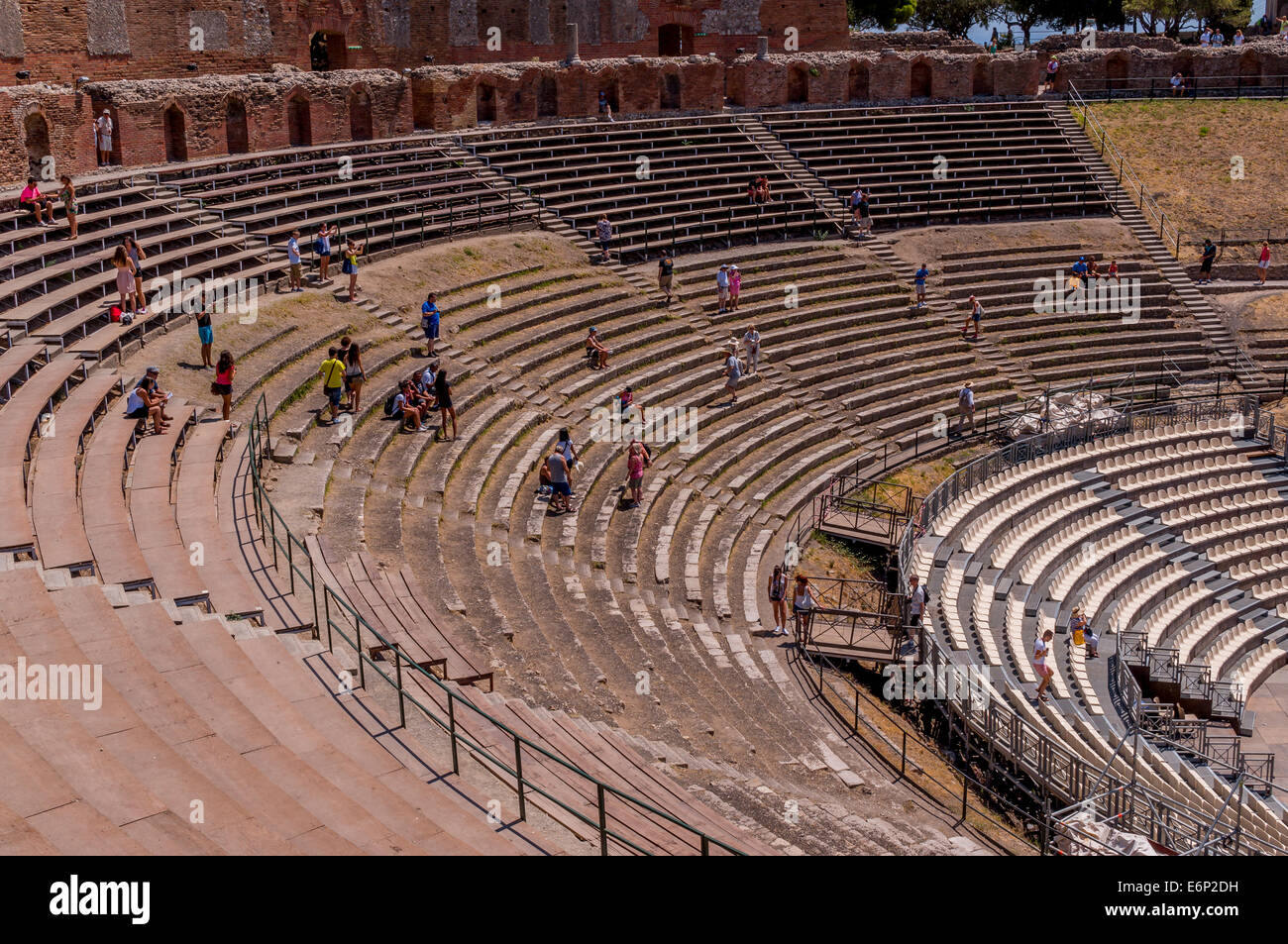 Greek amphitheater ruins in Taormina, Sicily Stock Photo - Alamy
