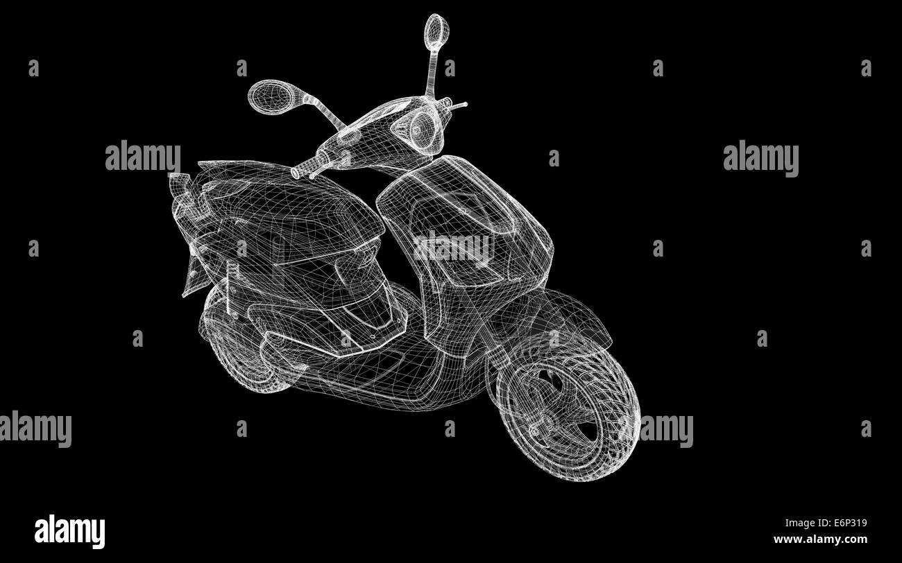 Motorcycle on a background, model, body structure , wire model Stock ...