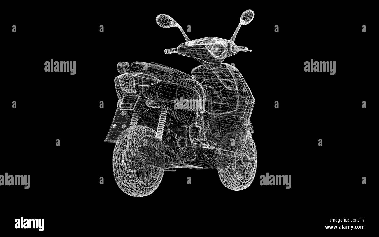 Motorcycle on a background, model, body structure , wire model Stock ...