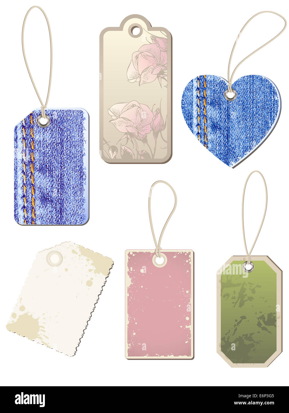 set of different old labels Stock Photo - Alamy