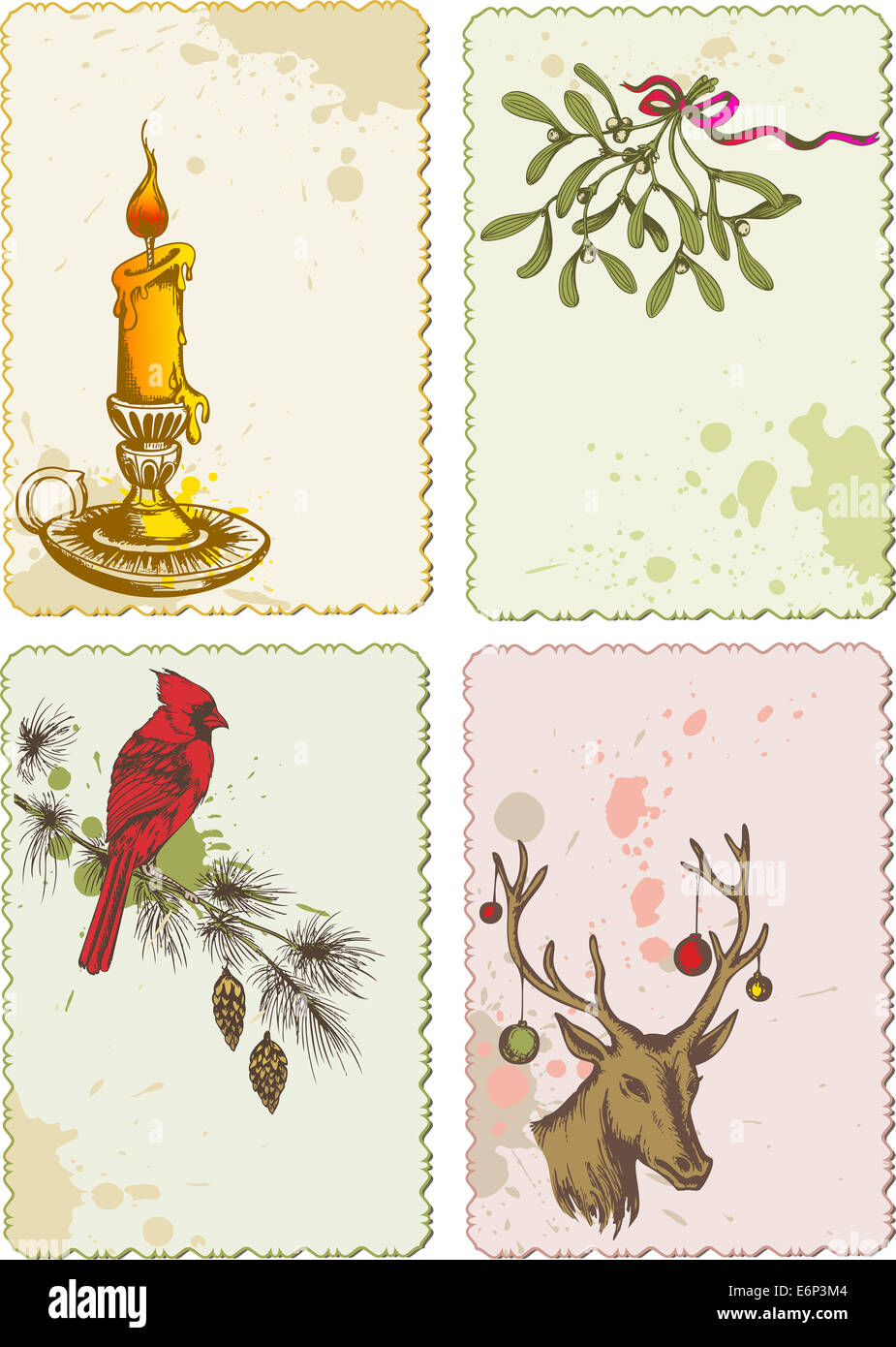 retro Christmas greeting cards Stock Photo - Alamy