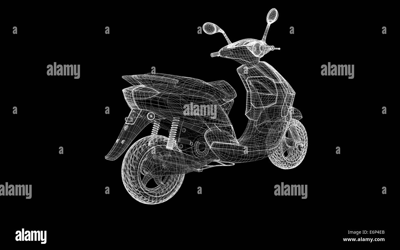 Motorcycle on a background, model, body structure , wire model Stock ...