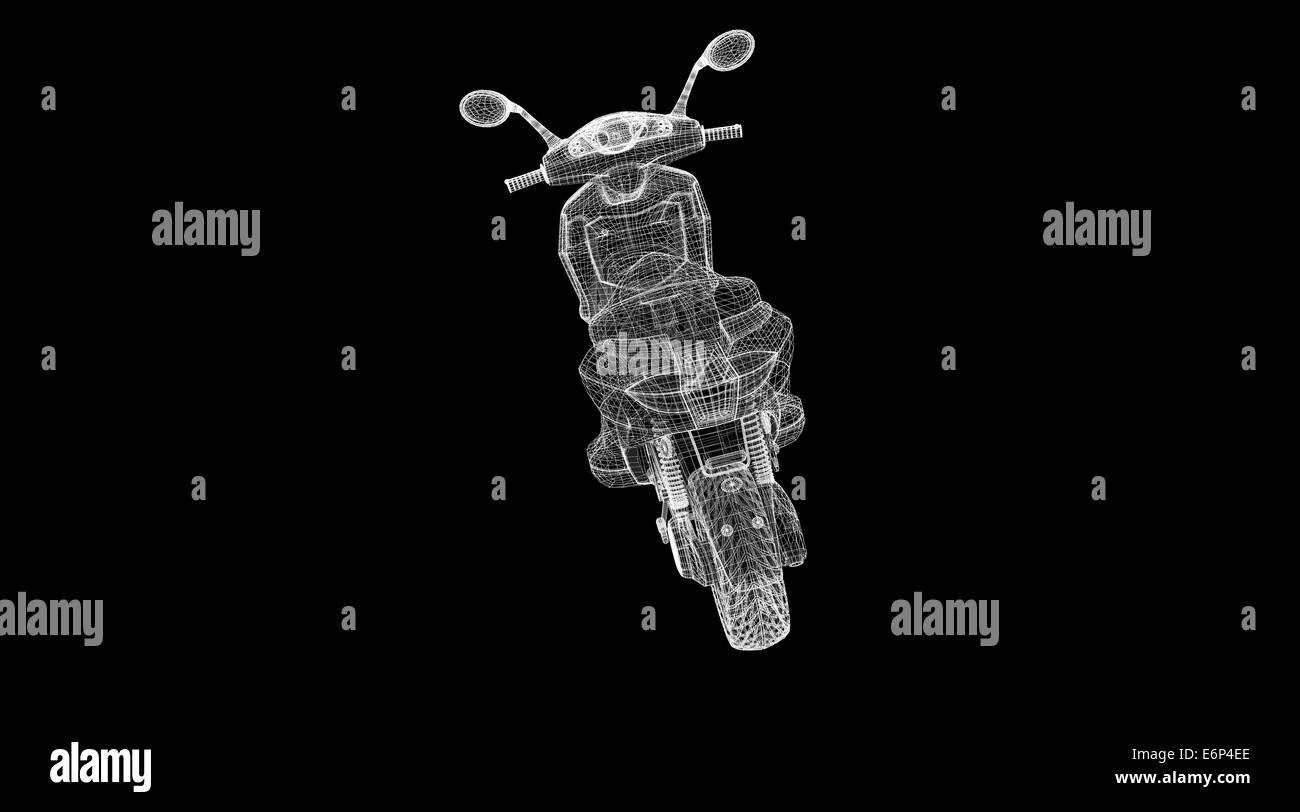 Motorcycle on a background, model, body structure , wire model Stock ...