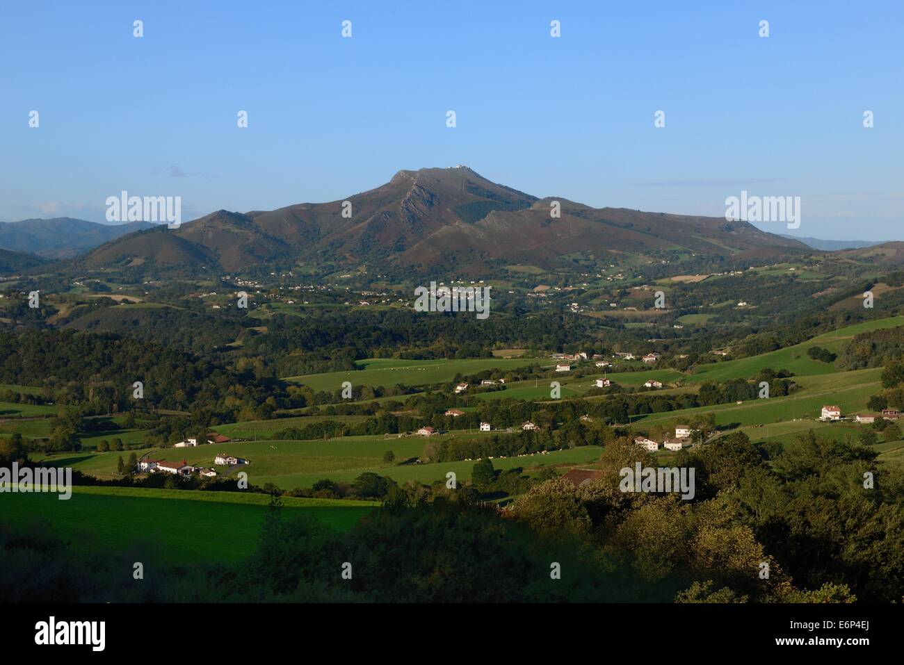 France, Atlantic-Pyrenees(64), landscape with the Rhune mountain in the ...
