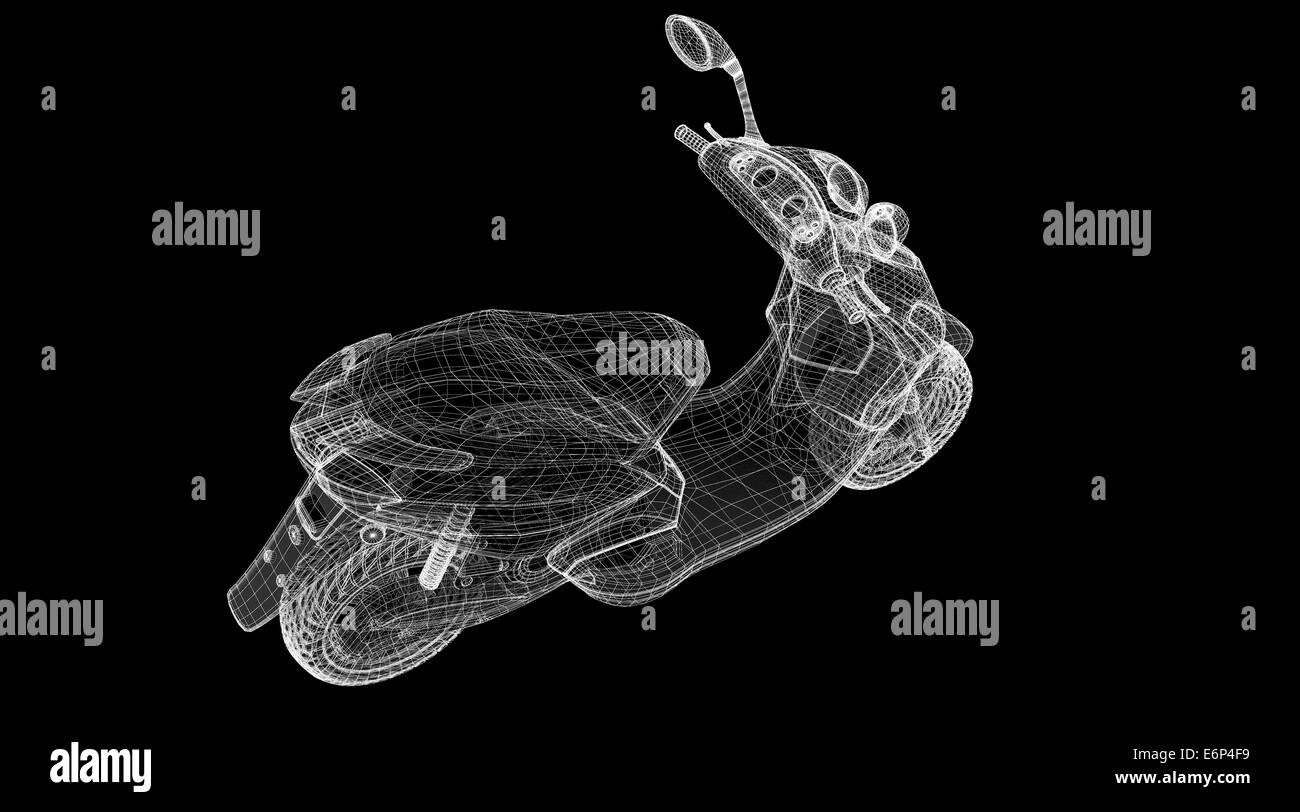 Motorcycle on a background, model, body structure , wire model Stock ...