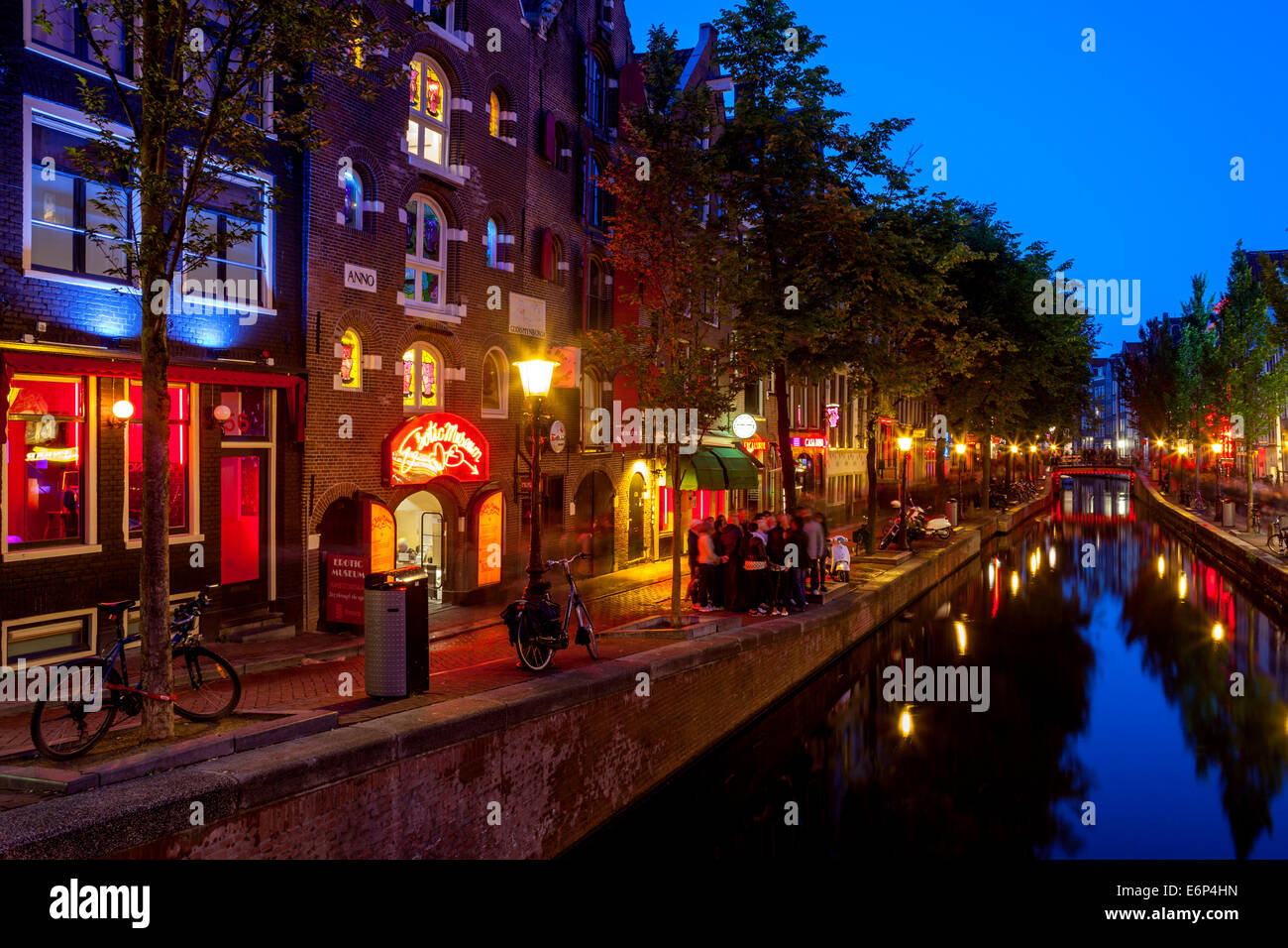 The Red Light District at Night, Amsterdam, Holland Stock Photo - Alamy