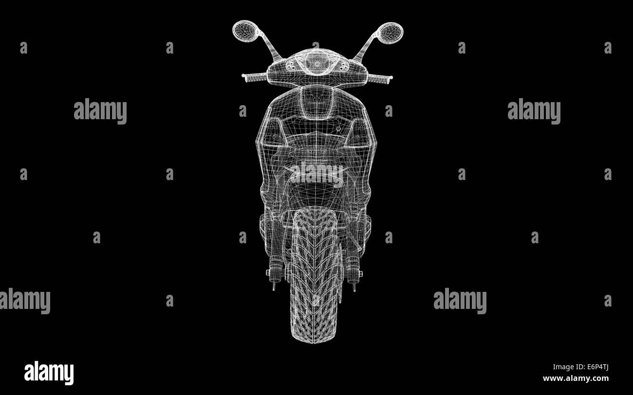 Motorcycle on a background, model, body structure , wire model Stock ...