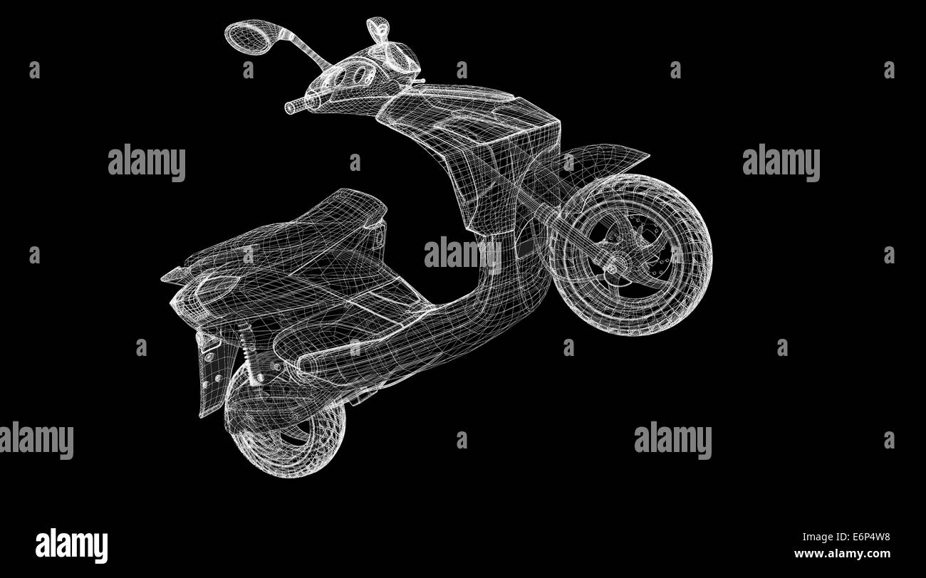Motorcycle on a background, model, body structure , wire model Stock ...