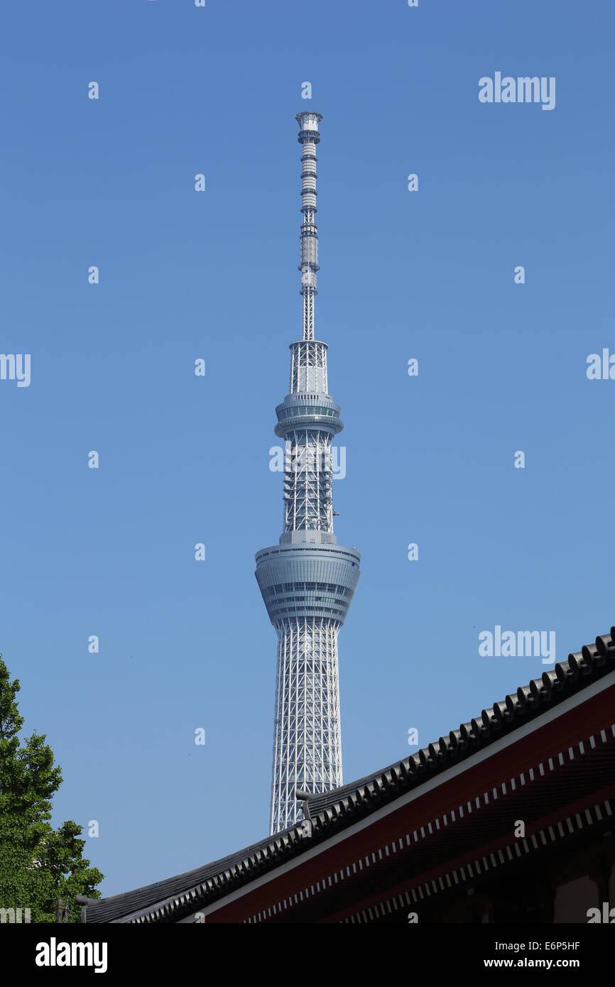 Tokyo Sky tree with blue sky, Tokyo, Japan Stock Photo - Alamy