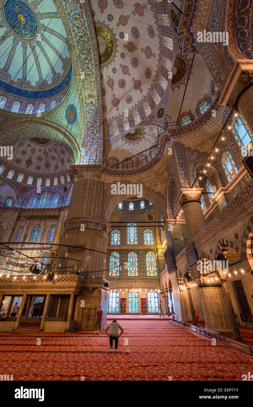 Inside the Blue Mosque of Istanbul Stock Photo - Alamy