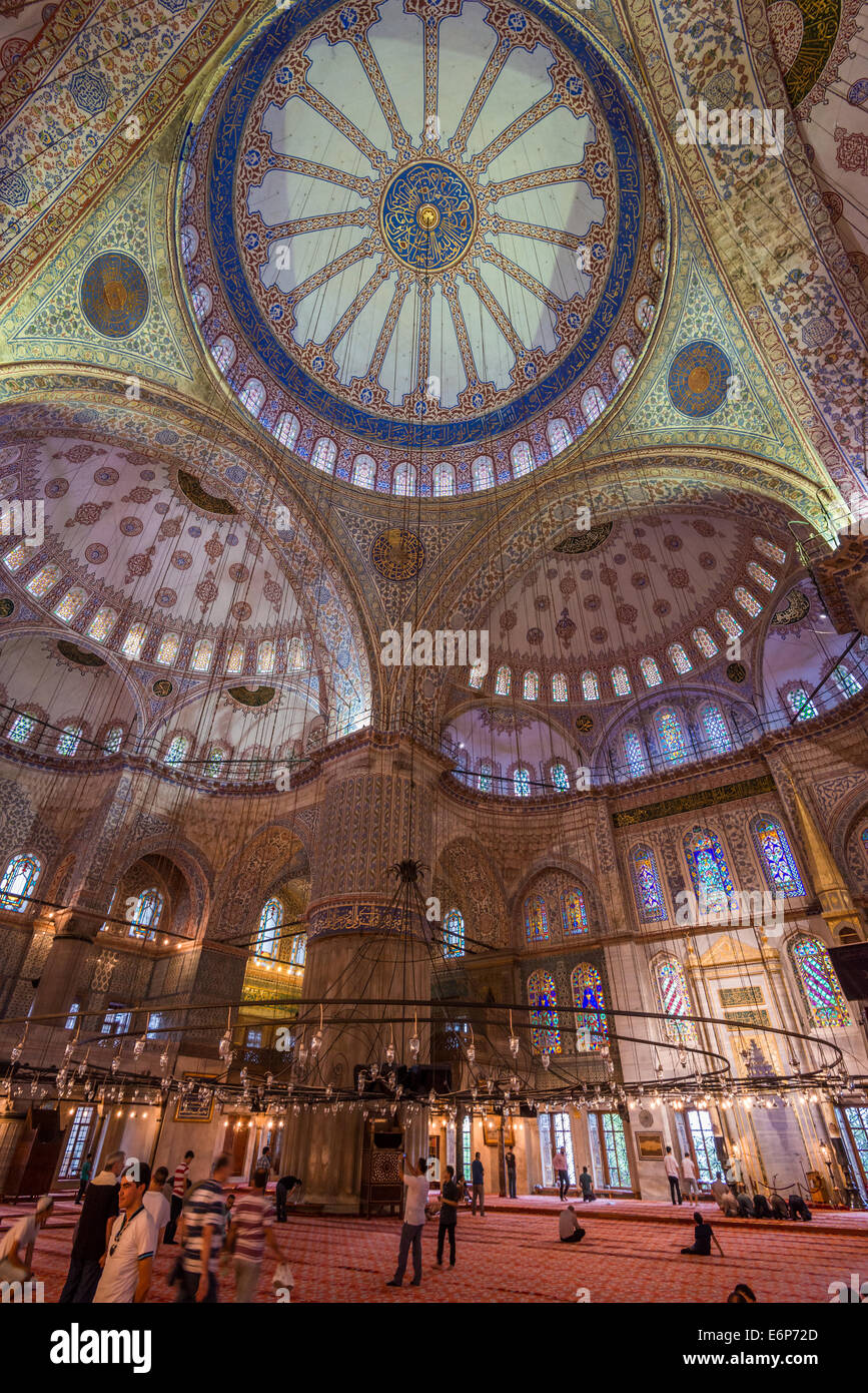 Inside the Blue Mosque of Istanbul Stock Photo - Alamy