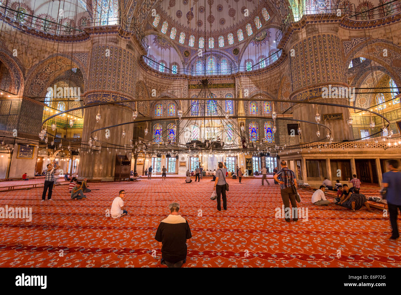 Inside the Blue Mosque of Istanbul Stock Photo - Alamy