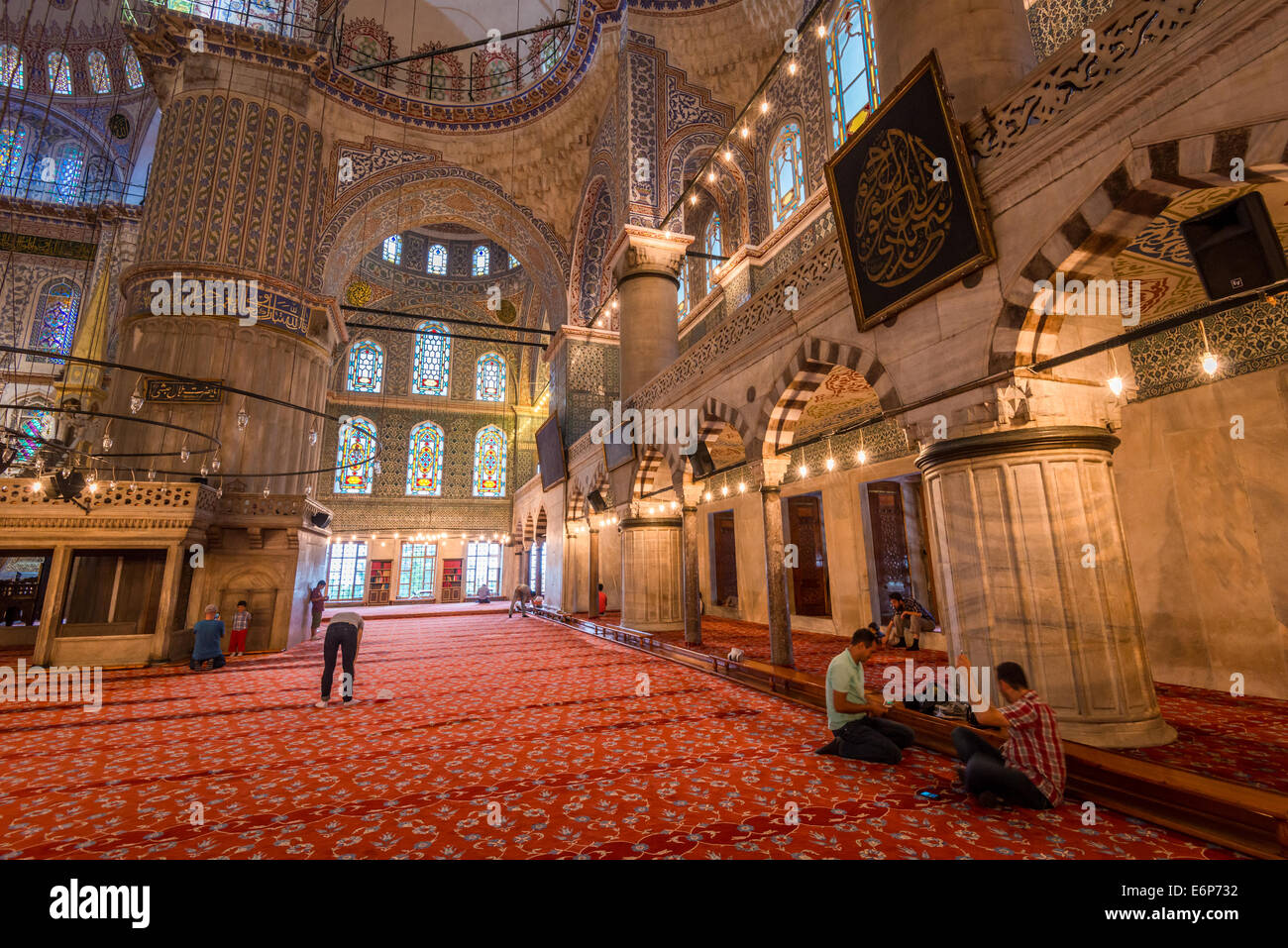 Inside the Blue Mosque of Istanbul Stock Photo - Alamy