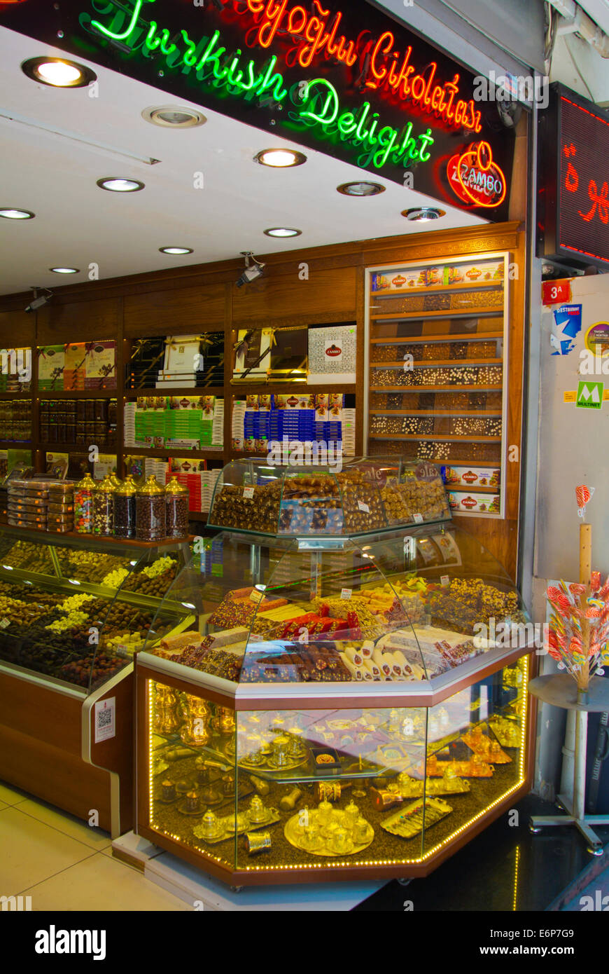 Shop selling Turkish Delight sweets candy, Istiklal caddesi, the ...