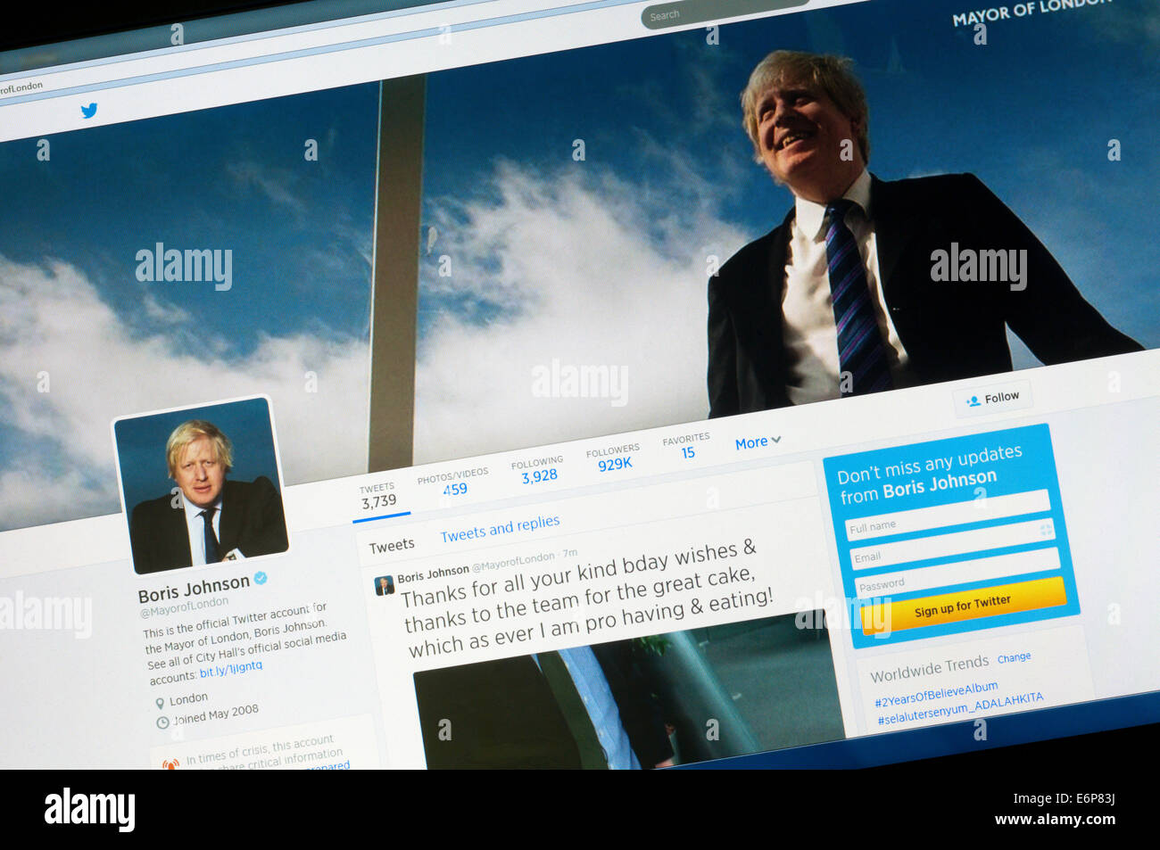 Twitter account of boris hi-res stock photography and images - Alamy
