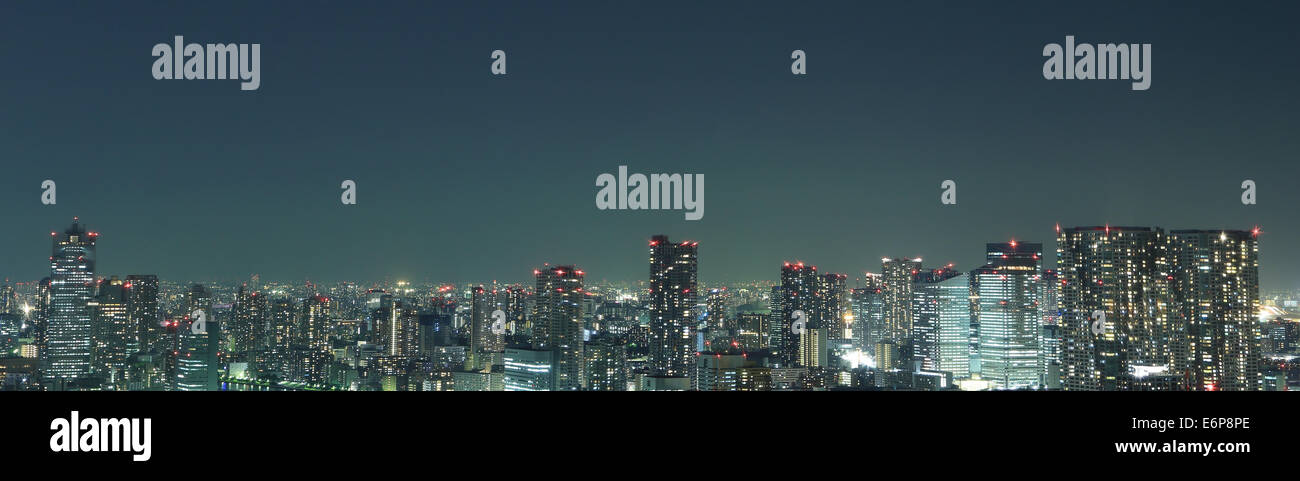 Tokyo at night panorama with illuminated skyscrapers Stock Photo - Alamy
