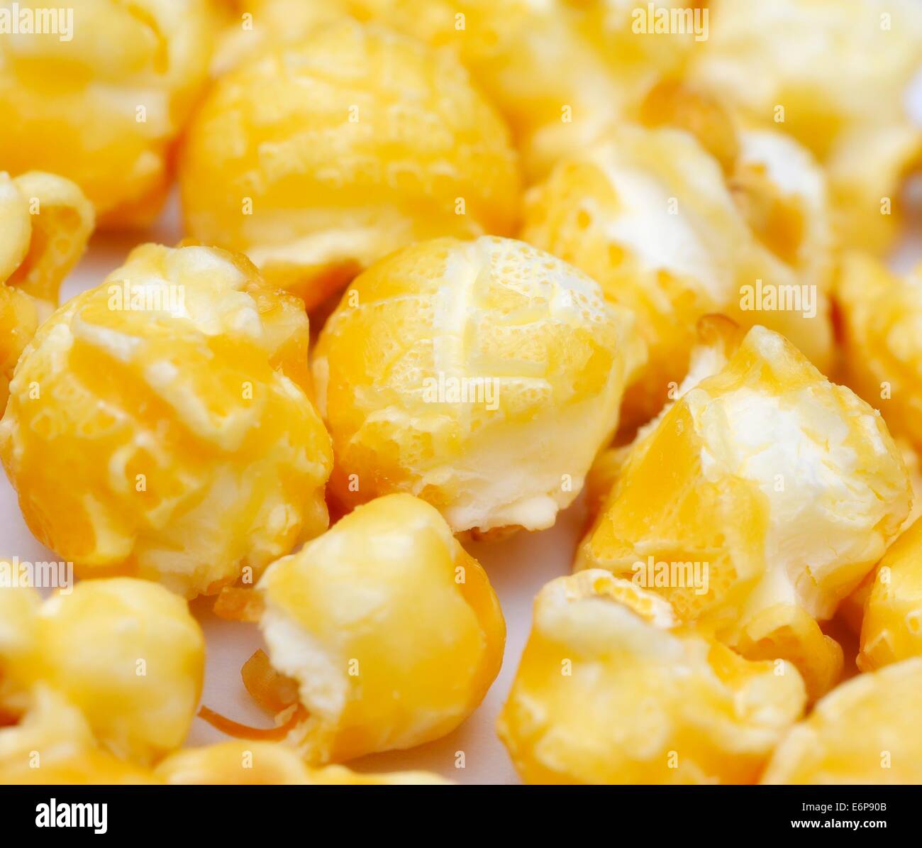 Butter popcorn close up uk Stock Photo - Alamy