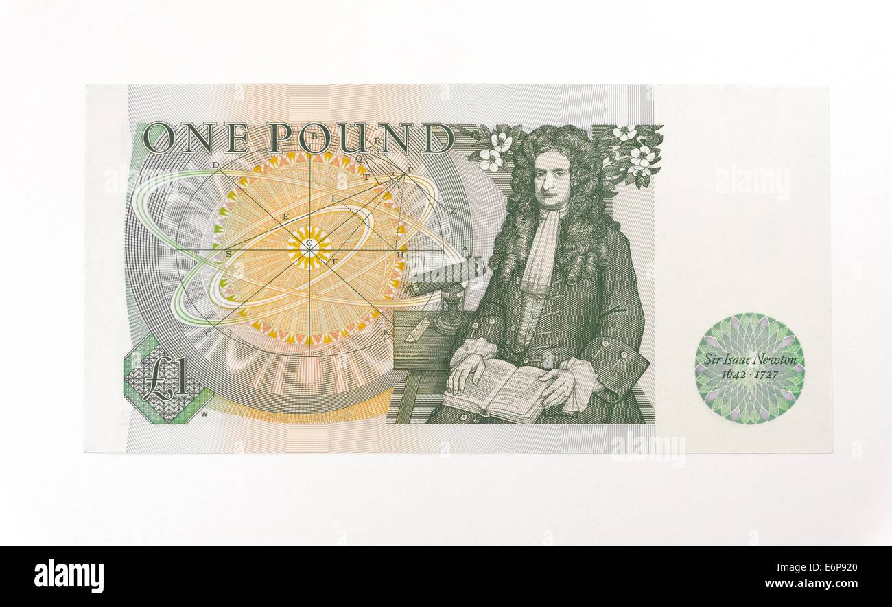 Isaac newton british one pound note hi-res stock photography and images ...