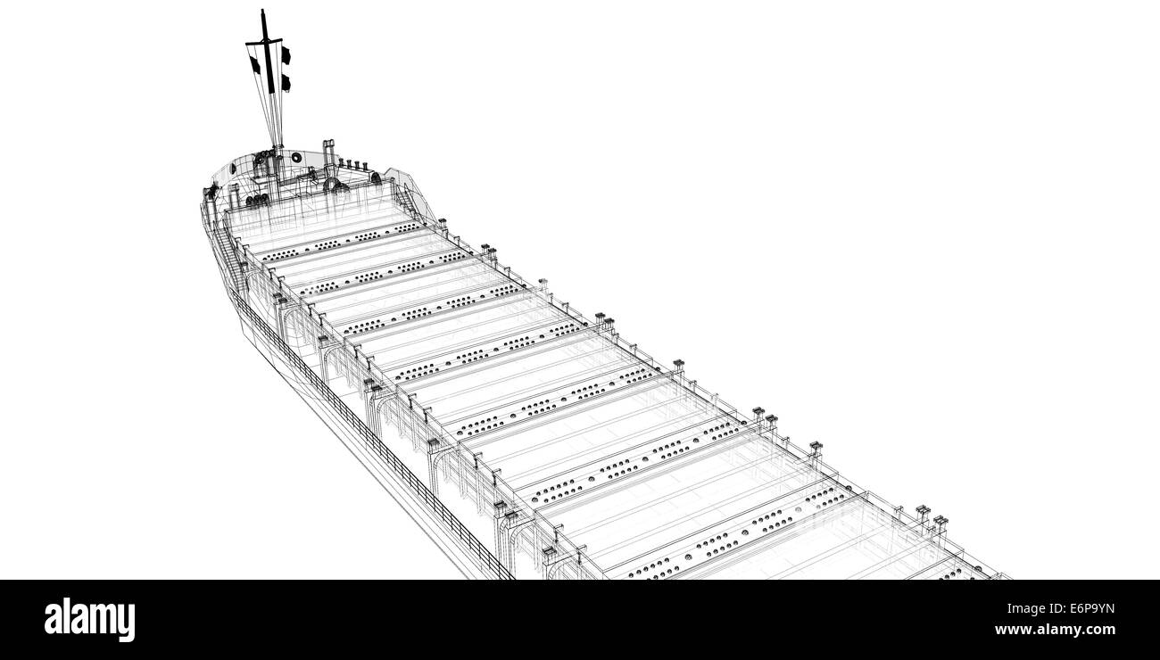 barge Cargo model body structure, wire model Stock Photo - Alamy