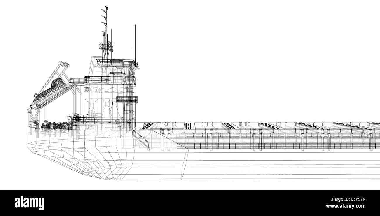 barge Cargo model body structure, wire model Stock Photo - Alamy