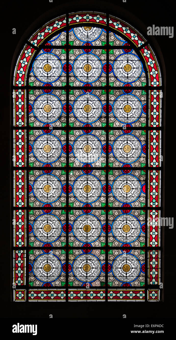 A colorful stained glass church window Stock Photo - Alamy