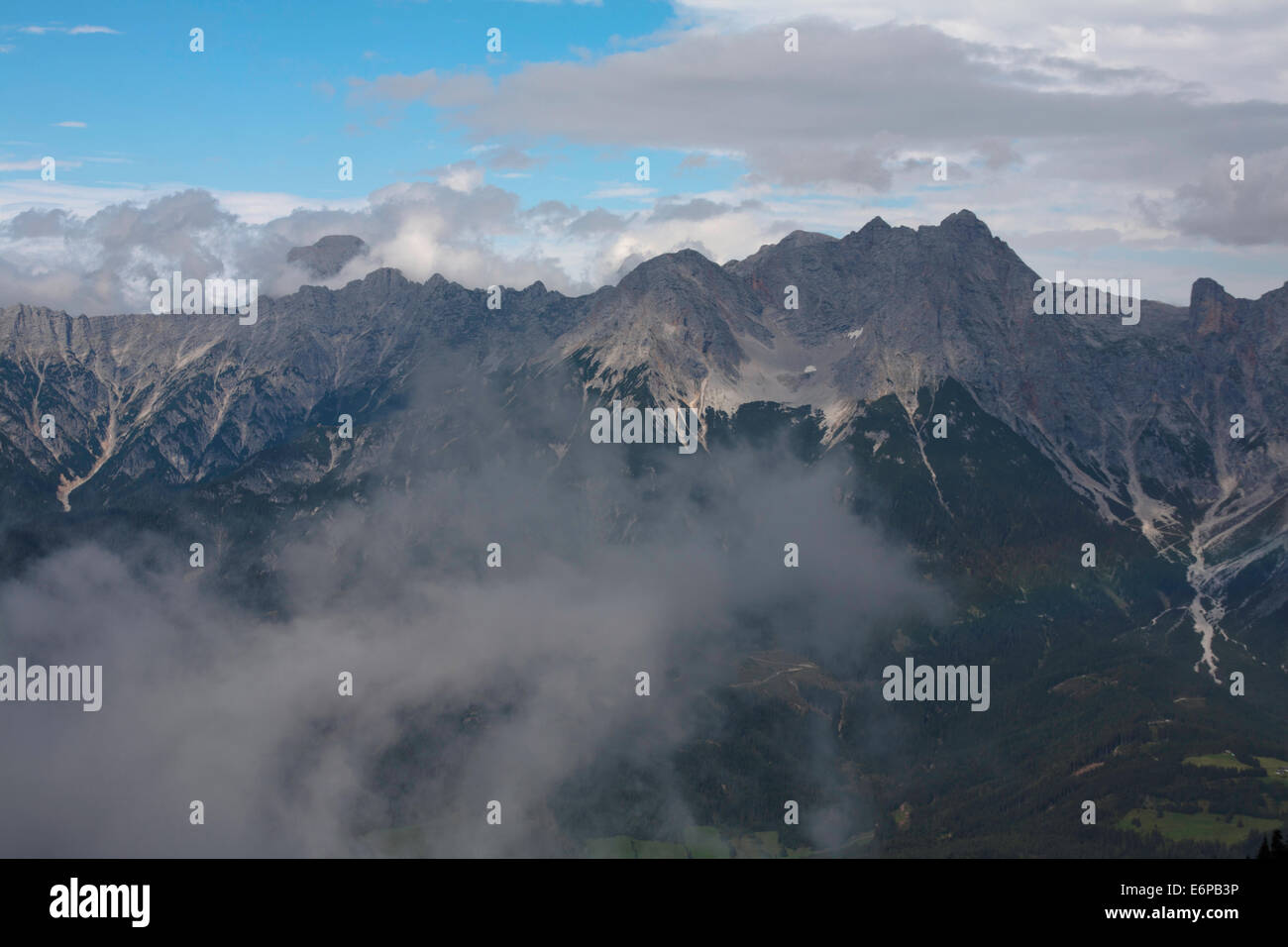 The summits of The Steineres Meer Alps above Saalfelden from The ...