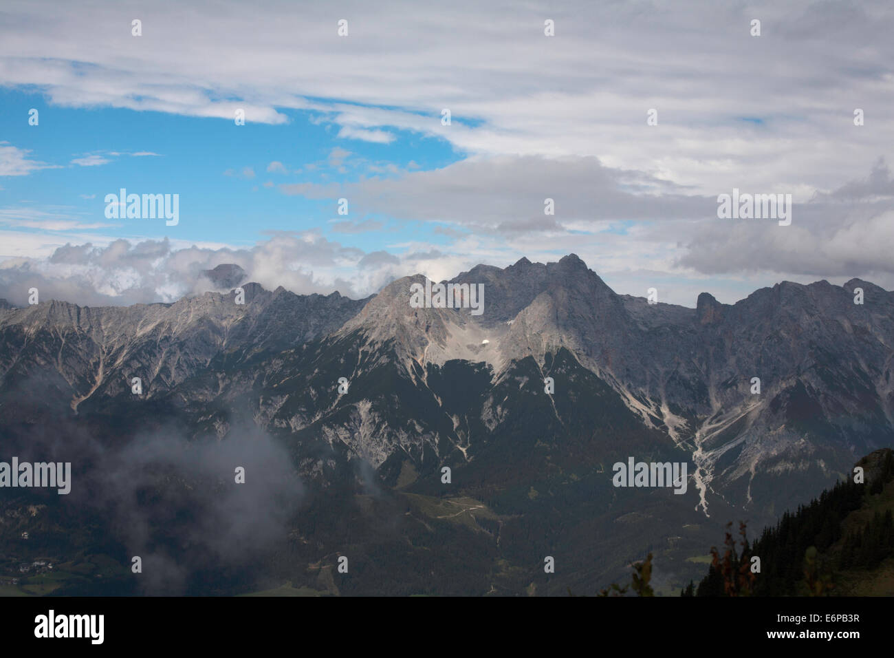 The summits of The Steineres Meer Alps above Saalfelden from The ...