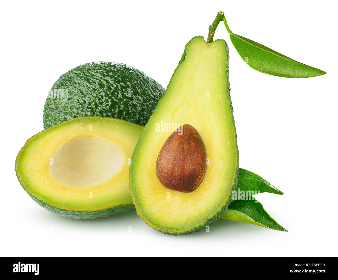 Fresh avocado on white background Stock Photo - Alamy