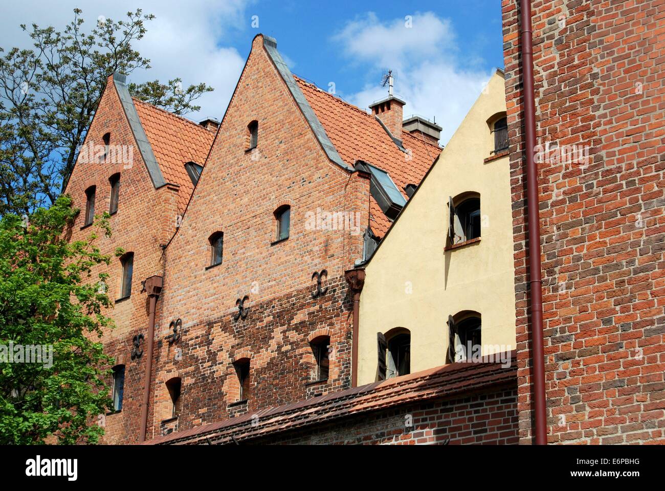 TORUN, POLAND: 15th century Hanseatic style houses seen from the old ...
