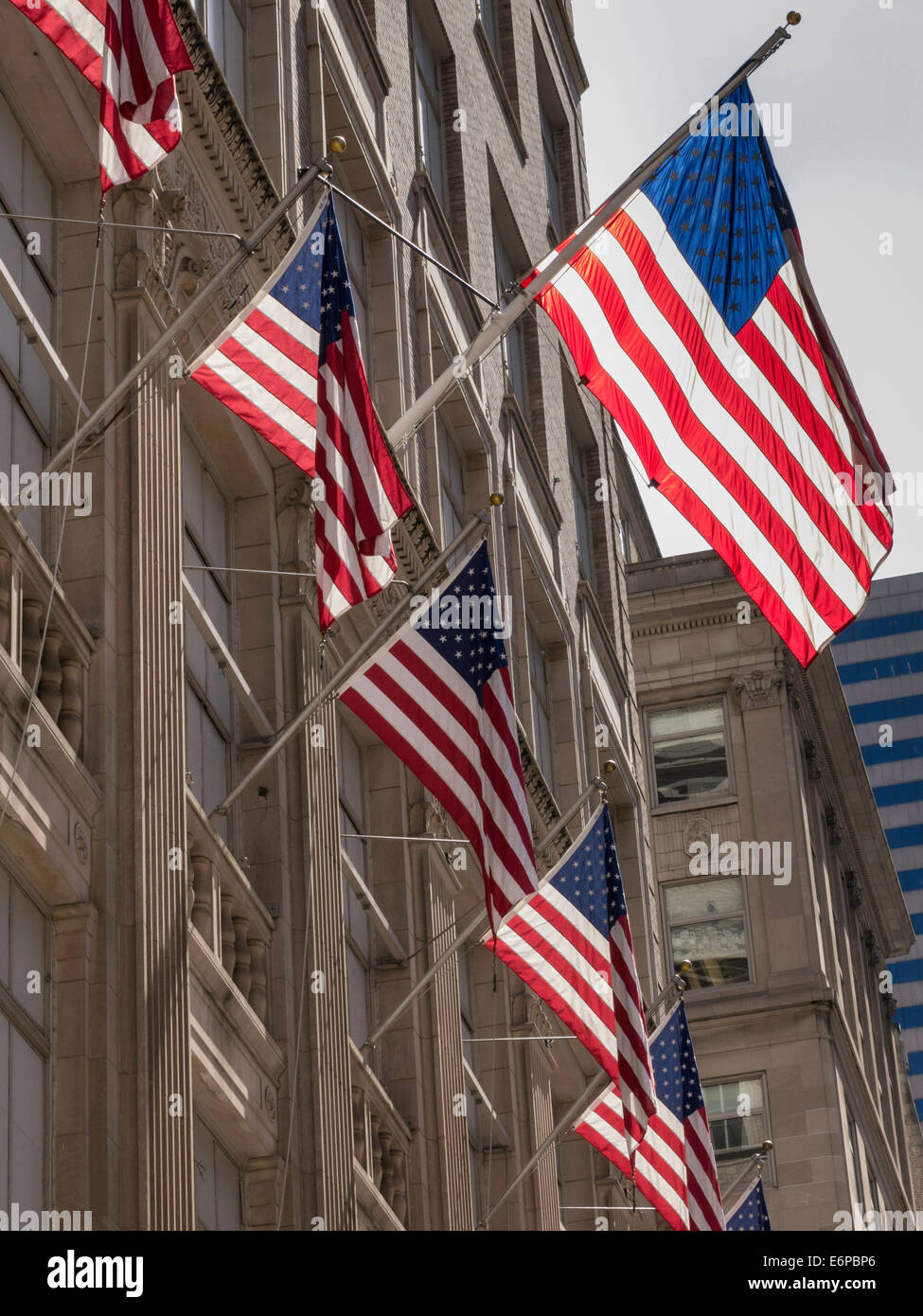 American Flags on Display, Fifth Avenue in New York City Stock Photo ...