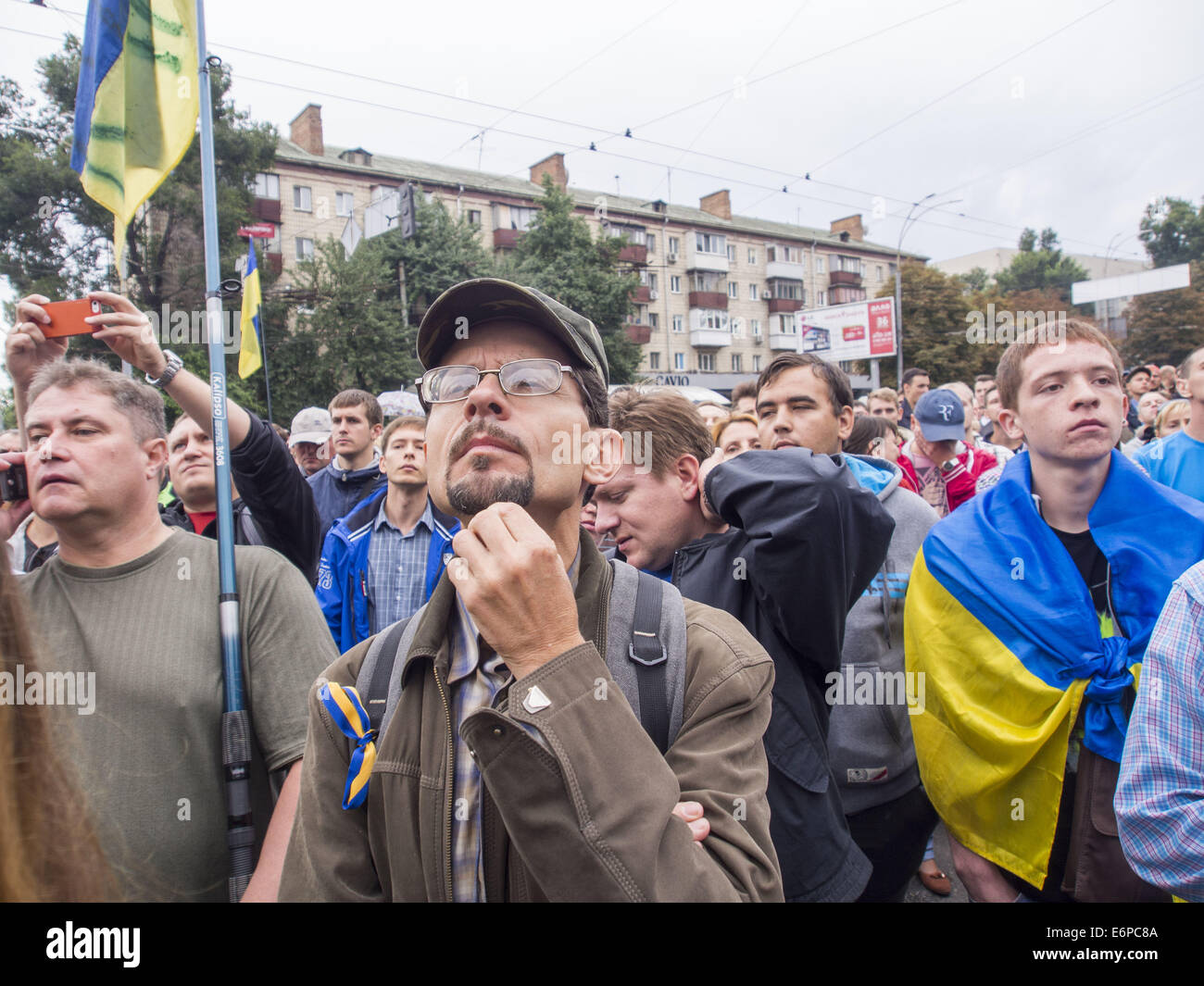 Kiev, Ukraine. 28th Aug, 2014. Near the building of the General Staff ...