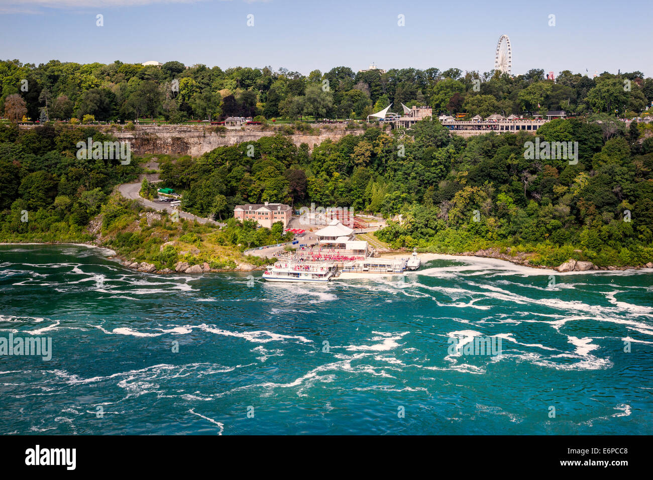 Niagara; Falls; Niagara River; Hornblower Niagara ship. Canadian side ...