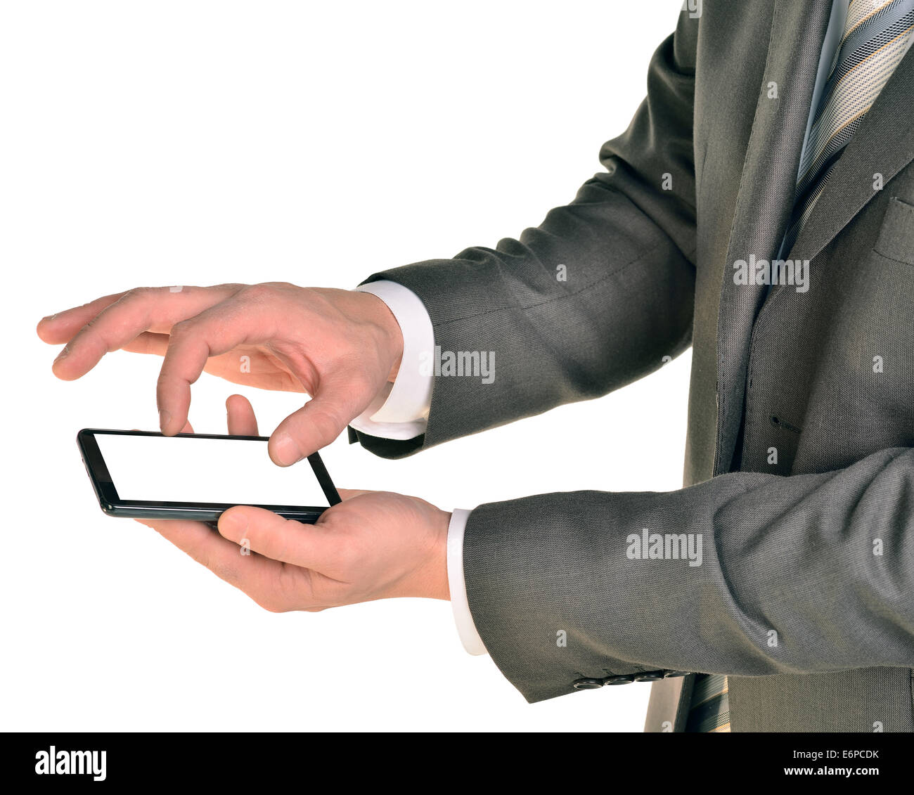 Close up of man using mobile smart phone Stock Photo - Alamy