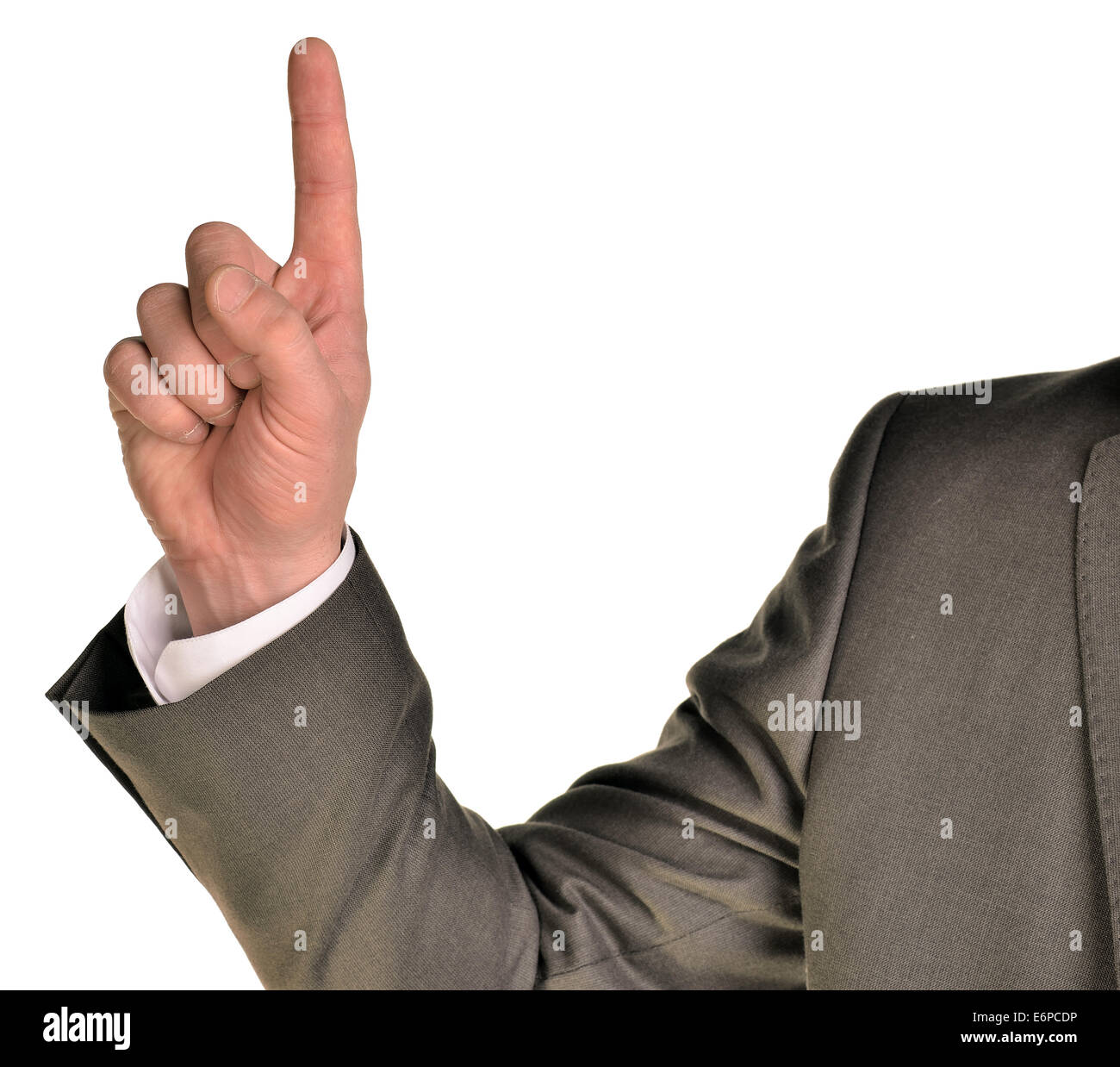 Business man holding one finger hi-res stock photography and images - Alamy