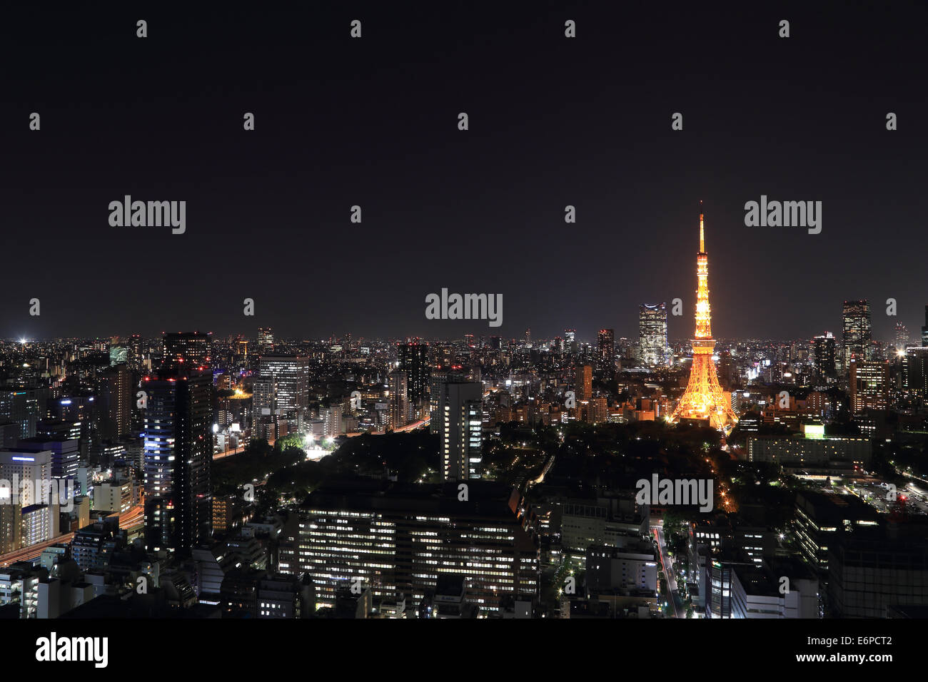 top view of Tokyo cityscape at night, Japan Stock Photo - Alamy