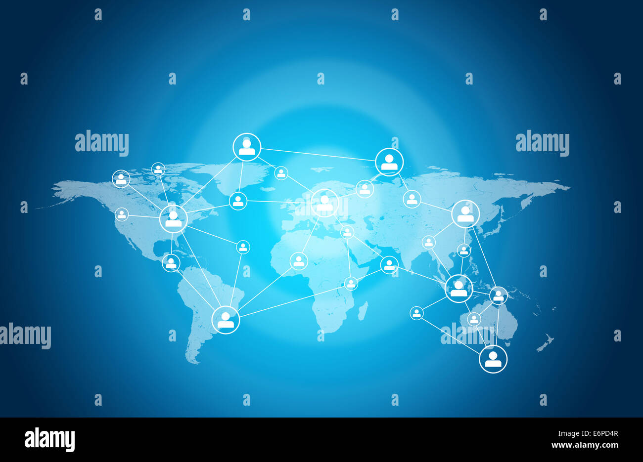 World map with people icons Stock Photo - Alamy