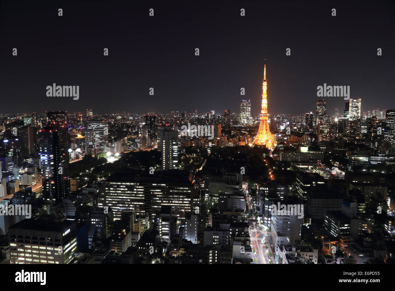top view of Tokyo cityscape at night, Japan Stock Photo - Alamy