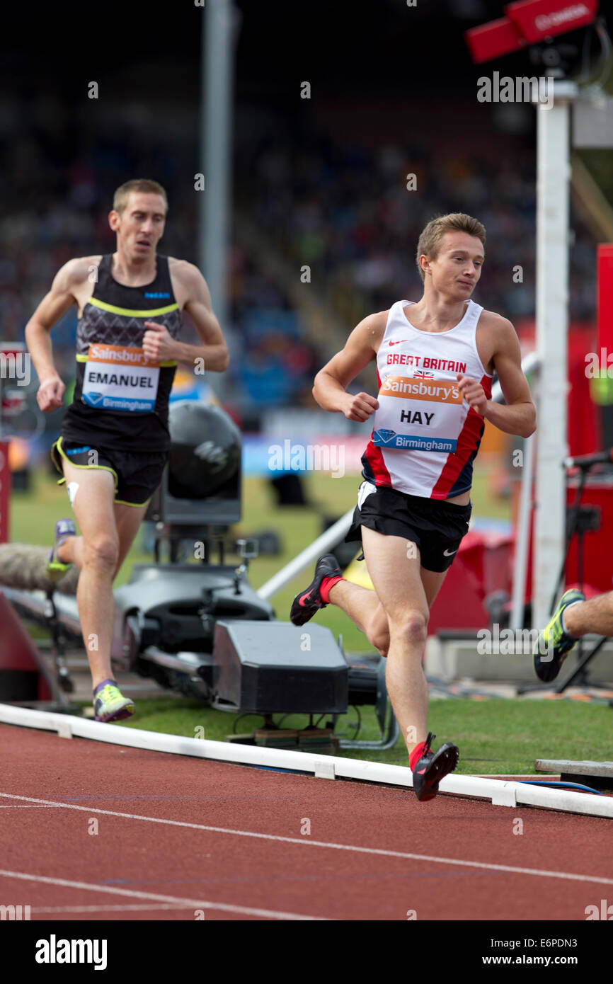 Jonathan HAY & Lee EMANUEL, 2 Mile Men's race Diamond League 2014 ...