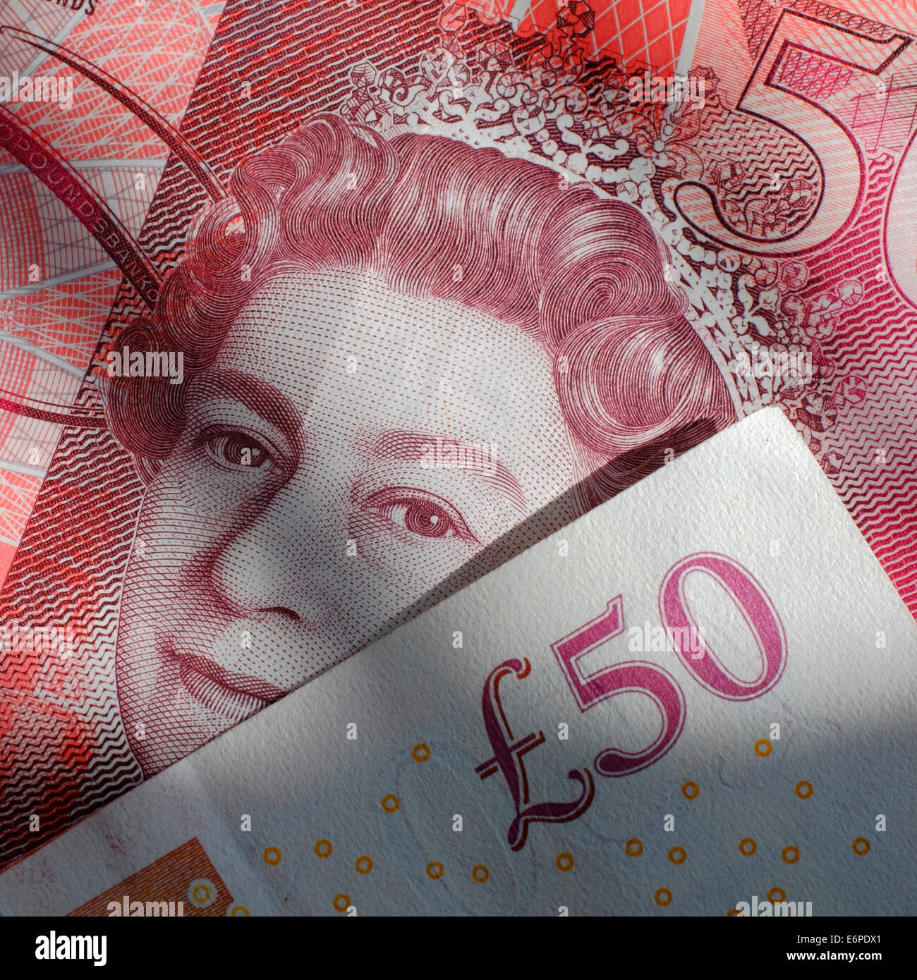 British fifty pound notes Stock Photo - Alamy