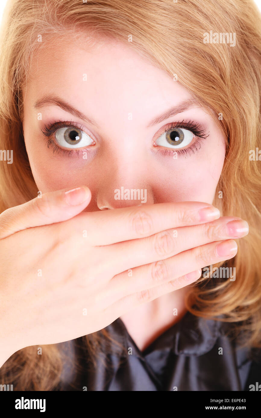 Portrait of surprised businesswoman shocked woman Stock Photo - Alamy