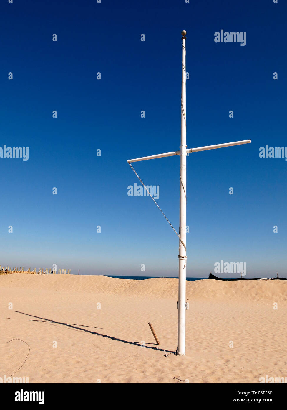 Mast or flagpole or cross on the beach at Point Pleasant Beach, New ...